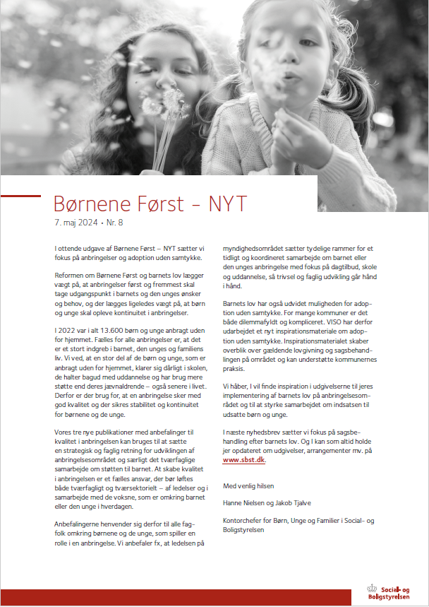 Børnene Først - NYT forår 2024 | Social- og Boligstyrelsen